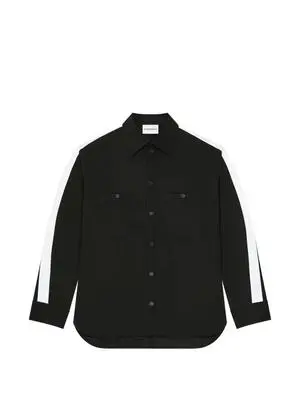 Givenchy Couture Seam Overshirt In Cotton With Grosgrain-detail - Black