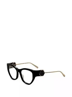 Philipp Plein Logo-plaque Cat-eye Glasses - Black