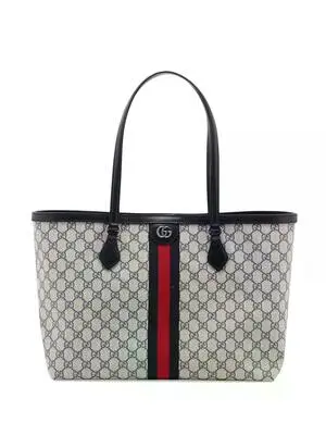 Gucci 2016-2026 Medium Gg Supreme Web Ophidia Tote Bag - Neutrals