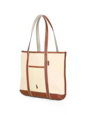 Polo Ralph Lauren Leather-trimmed Canvas Tote Bag