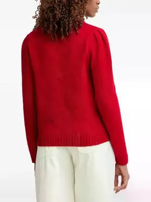 MORGAN Heart-motif Puff-sleeve Sweater - Red