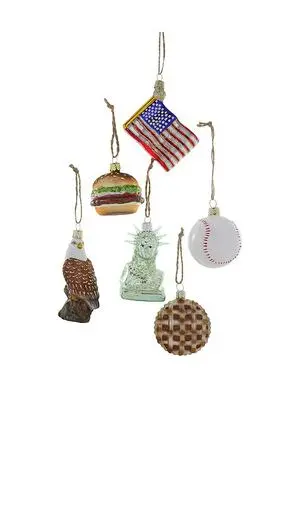 CODY FOSTER & CO Tiny America Box Ornament - Multi