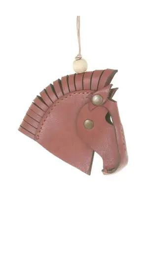 CODY FOSTER & CO Leather Hanging Horse Ornament - Brown