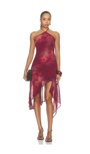 RUNAWAY THE LABEL Angeline Handkerchief Mini Dress In . Also - Red