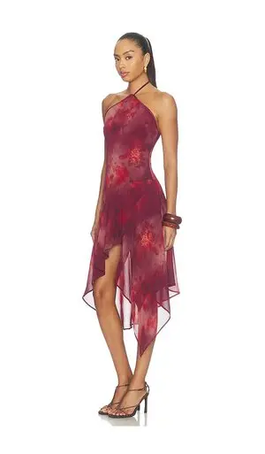 RUNAWAY THE LABEL Angeline Handkerchief Mini Dress In . Also