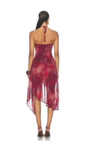 RUNAWAY THE LABEL Angeline Handkerchief Mini Dress In . Also