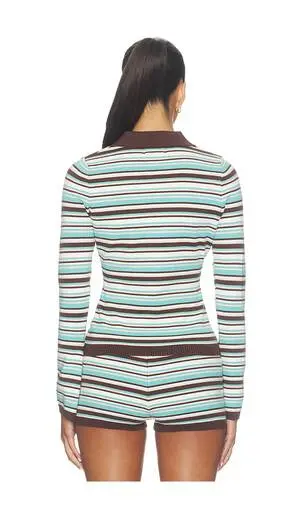 SEVEN WONDERS Collared Long Sleeve Knit Top