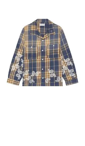 RYOKO RAIN Blue Plaid Paisley Flannel In . Also