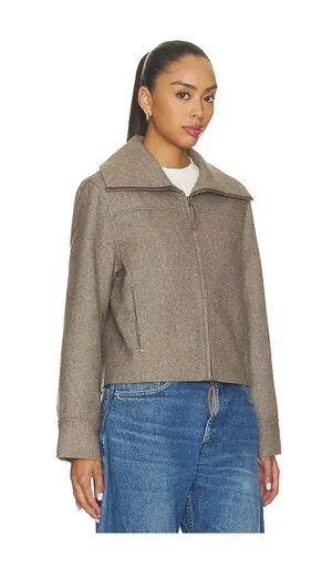 ELODIE THE LABEL Beatrice Zip Front Jacket In . Also