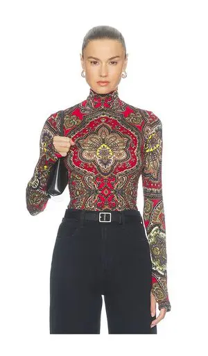 Alice + Olivia Delaina Longsleeve Turtleneck Top In . Also - Multi