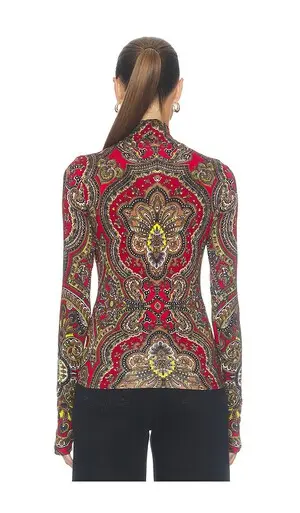 Alice + Olivia Delaina Longsleeve Turtleneck Top In . Also