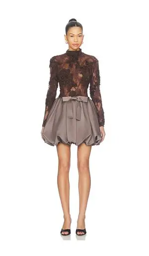 AKNVAS Jette Lace Cocktail Dress In . Also - Brown