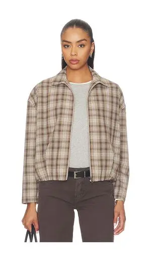 Lna Vivienne Plaid Zip Up Jacket In . Also - Multi
