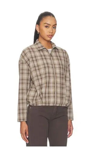 Lna Vivienne Plaid Zip Up Jacket In . Also