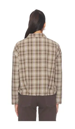 Lna Vivienne Plaid Zip Up Jacket In . Also