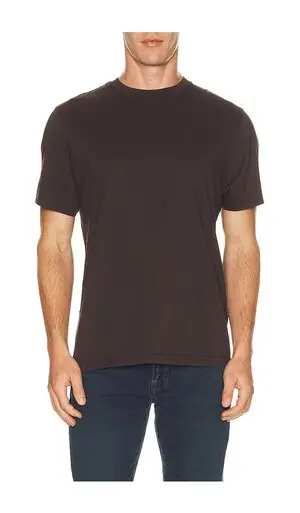 FRAME Short Sleeve Light Cotton Tee In . Also - Brown