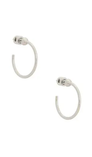 Jenny Bird Mini Icon Hoop Earrings - Metallic Silver