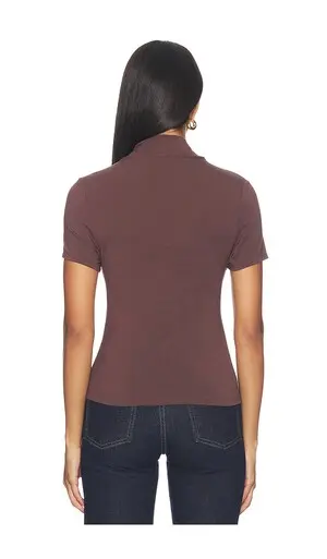 Lna Demi Fitted Mock Neck Top In . Also