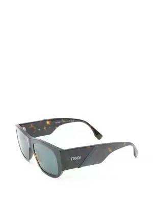 Fendi Tortoiseshell-effect Rectangle-frame Sunglasses