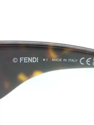 Fendi Tortoiseshell-effect Rectangle-frame Sunglasses