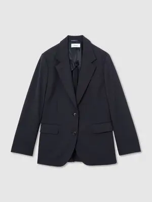 REISS Stretch-twill Relaxed Single-breasted Blazer
