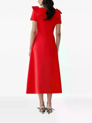 Carolina Herrera Bow-shoulder Midi Dress