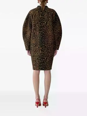 Carolina Herrera Leopard-jacquard Cocoon Coat