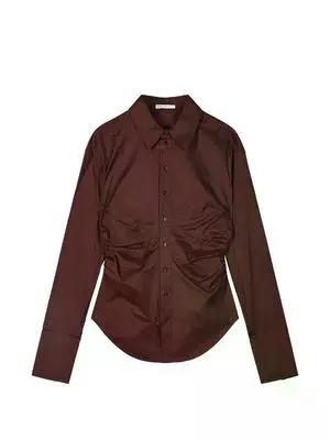 Patrizia Pepe Ruched Long-sleeve Shirt