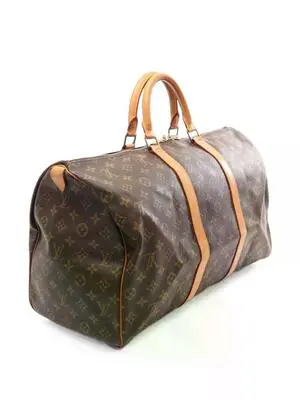 LOUIS VUITTON 1991 50 Keepall Monogram Canvas Travel Bag - Brown