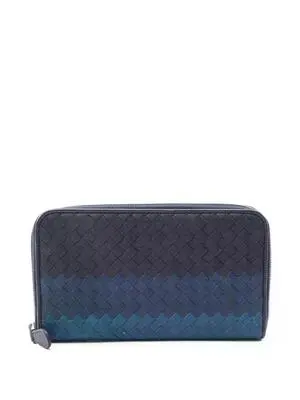 Bottega Veneta 2010s Intrecciato Zip-around Wallet - Black