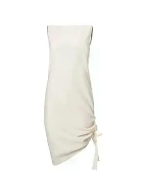Carolina Herrera Asymmetric Gathered Short Dress - White