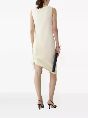 Carolina Herrera Asymmetric Gathered Short Dress - White