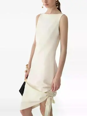 Carolina Herrera Asymmetric Gathered Short Dress - White