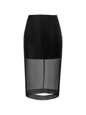 Carolina Herrera Organza Silk Midi Skirt