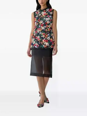 Carolina Herrera Organza Silk Midi Skirt
