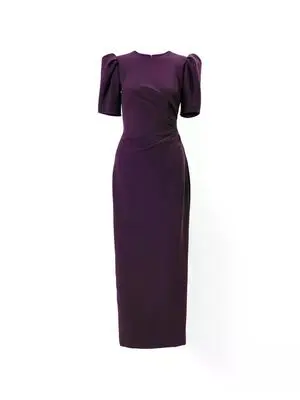 Carolina Herrera Puff-sleeve Gathered Midi Dress