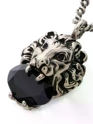 Gucci 2010s Lion Head Pendant Necklace - Silver