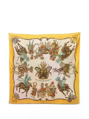 Hermès 2010s Les Fêtes Du Roi Soleil Scarf - Neutrals