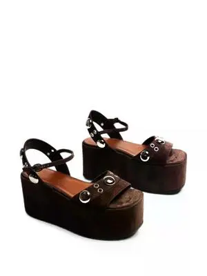 VALENTINO RED Nellcote Embellished Wedge Sandals