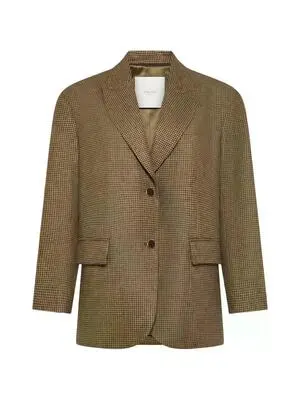 CRUNA Monia Houndstooth-pattern Blazer - Brown