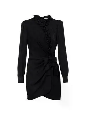 Alessandra Rich Ruffled Silk Jacquard Mini Dress