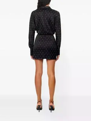 David Koma Crystal-embellished Wrap Shirt Mini Dress