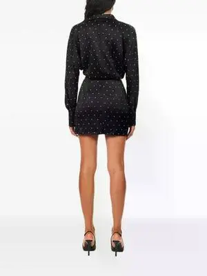 David Koma Crystal-embellished Wrap Shirt Mini Dress