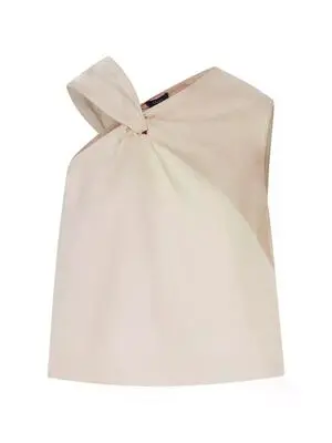 Soeur Luciana Knot-detail One-shoulder Blouse - Pink