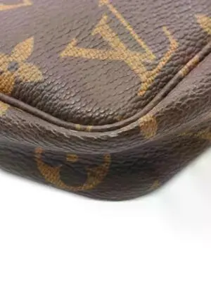 LOUIS VUITTON 1999 Monogram Pochette Accessoires Shoulder Bag - Brown