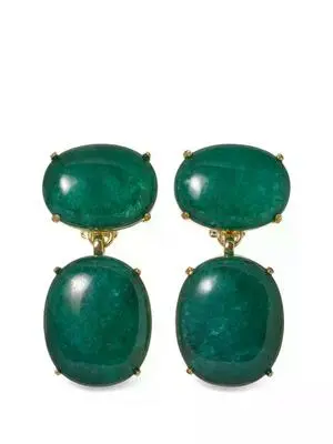 ROXANNE ASSOULIN The Pebble Jade Drop Earrings - Green
