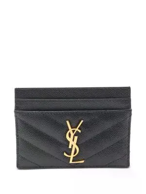 Saint Laurent 2020s Quilted Card Holder - Black