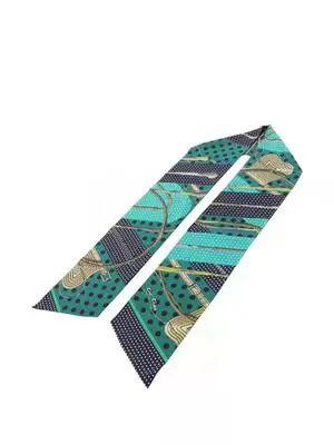 Hermès 2010s Clic Clac A Pois Scarf - Green