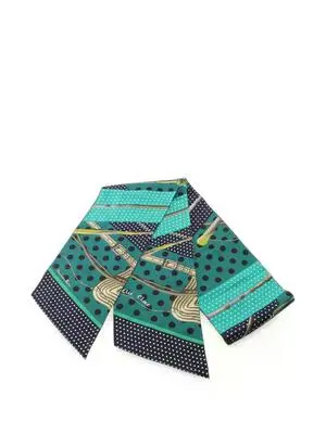 Hermès 2010s Clic Clac A Pois Scarf - Green