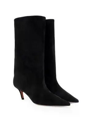 Amina Muaddi Pointed-toe Suede Boots